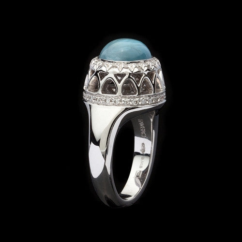 Favero Oval Moonstone & Diamond Ring - 66mint Fine Estate Jewelry