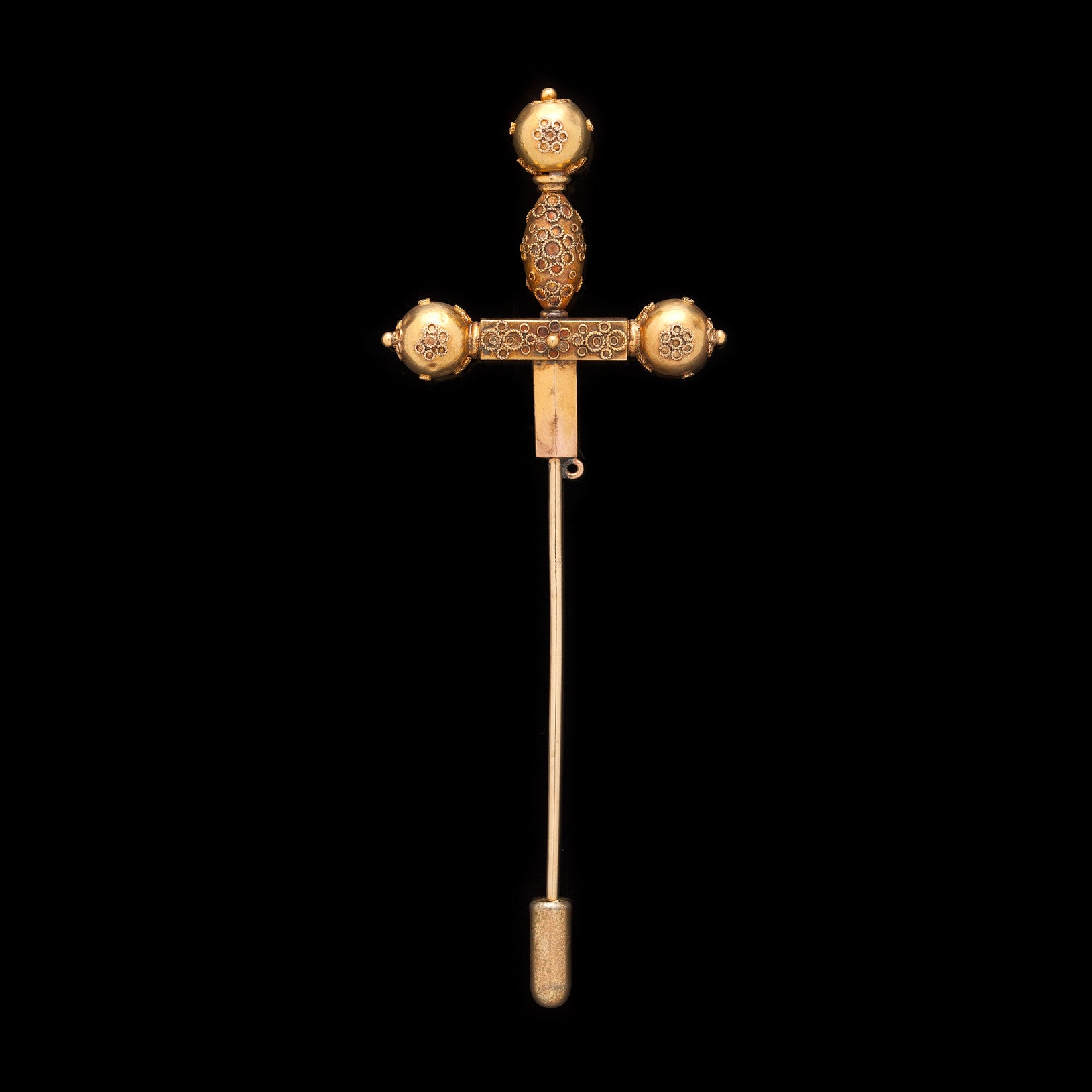 Antique Gold Cross Pin - 66mint Fine Estate Jewelry