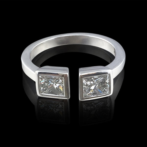 Custom 18kt White Gold Ring Featuring Repurposed Diamonds - 66mint Fine ...