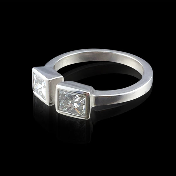 Custom 18kt White Gold Ring Featuring Repurposed Diamonds - 66mint Fine ...