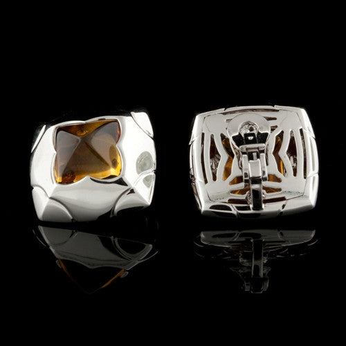 Bulgari Citrine Piramide Earclips - 66mint Fine Estate Jewelry