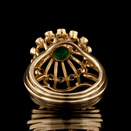 Carousel Style Emerald & Diamond Ring - 66mint Fine Estate Jewelry