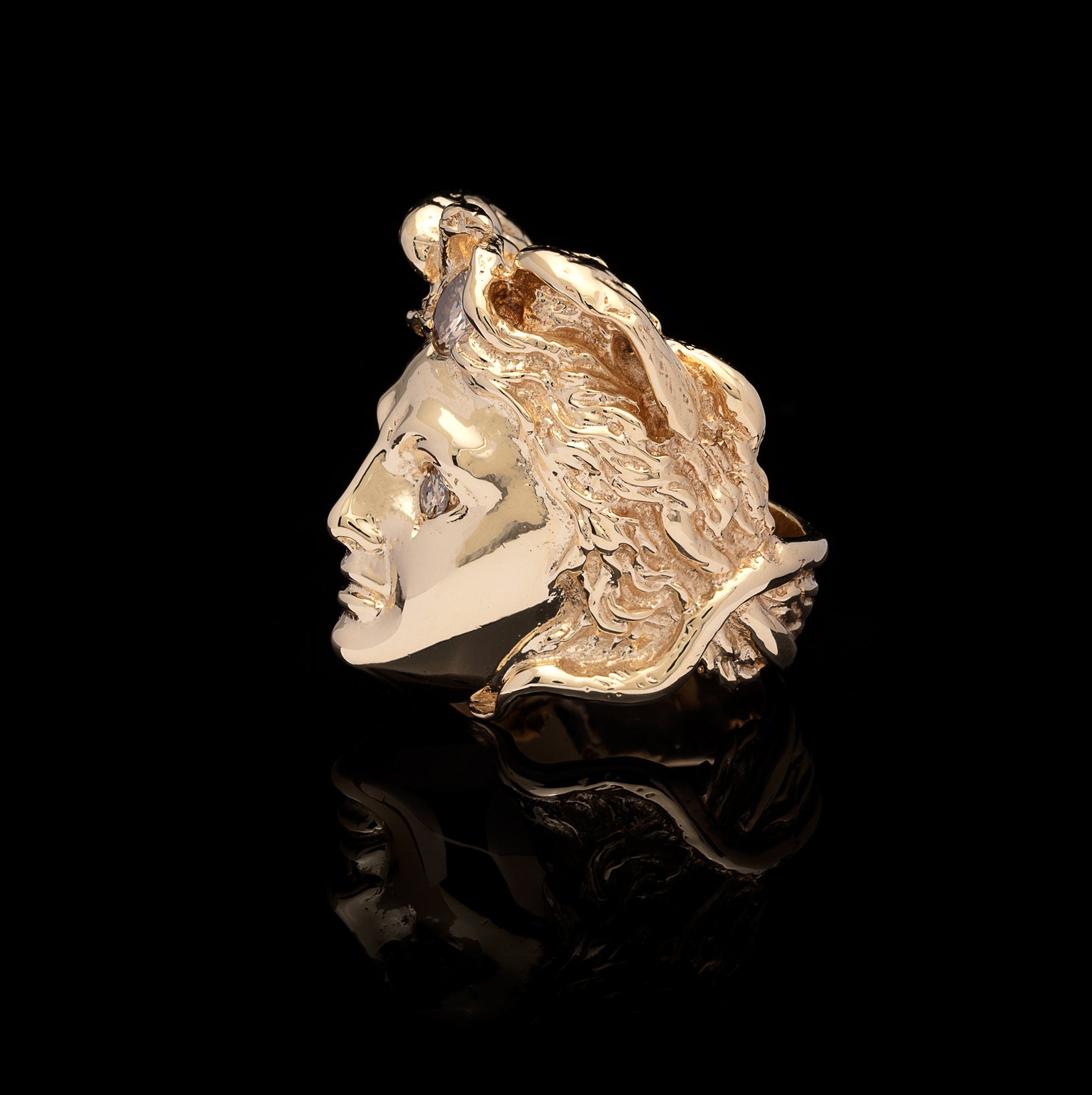 Diamond and 14k Gold Medusa Ring greek mythology snakes - 66mint Fine ...